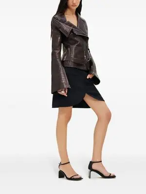 COURREGES Crocodile-effect Biker Jacket