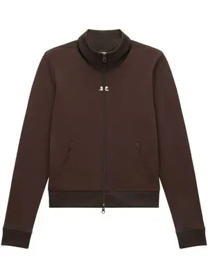 COURREGES Embroidered-logo Tracksuit Jacket - Brown