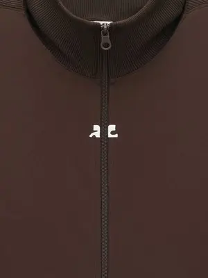 COURREGES Embroidered-logo Tracksuit Jacket - Brown