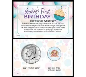 AMERICAN COIN TREASURES 2024 Baby's First Birthday Collectible Coin Card - One-color