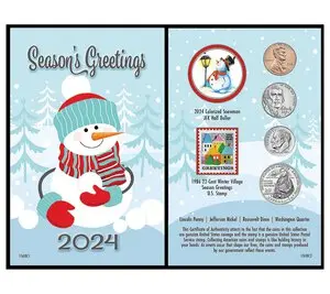 AMERICAN COIN TREASURES American Coin 2024 Snowman Coin Collectible Gre Eting Card - One-color