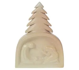 GLOBAL CRAFTS Carved Soapstone Holy Family Nati Ity Under Tree - One-color