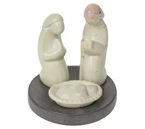 GLOBAL CRAFTS Soapstone Creche Kenya Nativity S T With Base - One-color