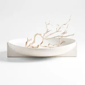 Crate & Barrel Soren Ceramic Decorative Bowl - White