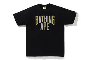 A BATHING APE Glitter Nyc Logo Tee Shirt - Black