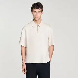 Sandro Loose-fit Shirt With Zipped Collar