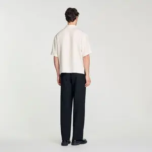 Sandro Loose-fit Shirt With Zipped Collar