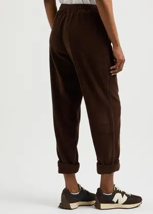 American Vintage Padow Cropped Corduroy Trousers - Brown