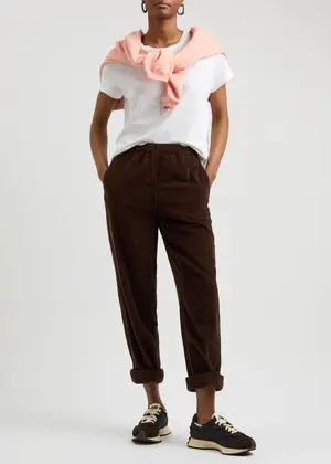 American Vintage Padow Cropped Corduroy Trousers - Brown