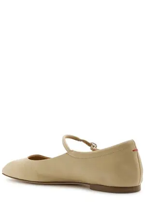 AeydĒ Uma Leather Ballet Flats - Beige