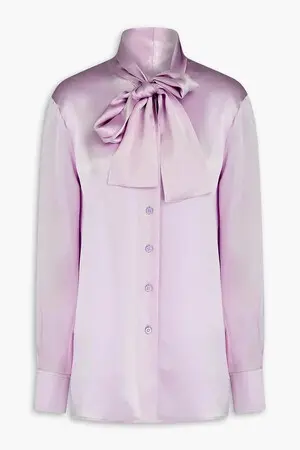 Oscar De La Renta Pussy-bow Silk-satin Blouse