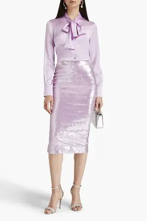 Oscar De La Renta Pussy-bow Silk-satin Blouse