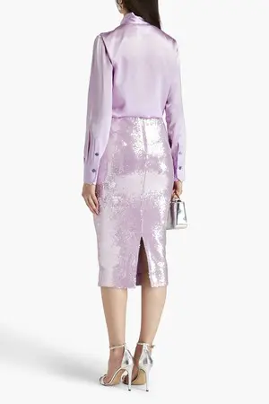 Oscar De La Renta Pussy-bow Silk-satin Blouse