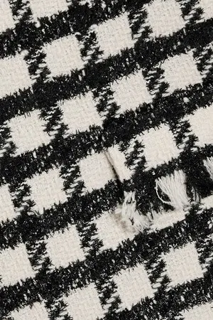 Oscar De La Renta Checked Wool-blend Bouclé-tweed Dress