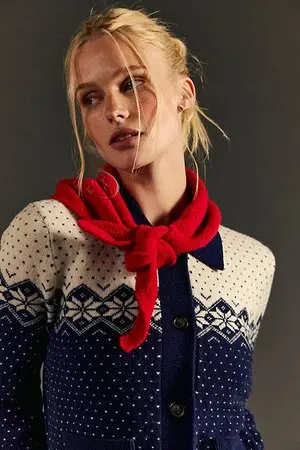 Free People Essential Triangle Scarf Red