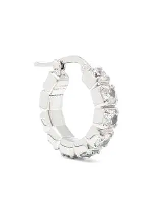 JIL SANDER Zirconia-embellished Single Hoop Earring - Silver