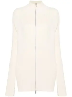 Y’s Zip-up Ribbed-knit Cardigan