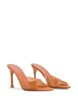 Amina Muaddi Alexa Translucent Stiletto Sandals - Orange