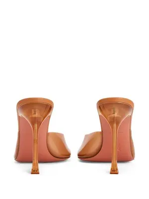 Amina Muaddi Alexa Translucent Stiletto Sandals - Orange