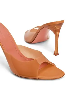 Amina Muaddi Alexa Translucent Stiletto Sandals - Orange