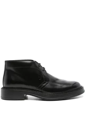 TOD'S Leather Desert Boots - Black