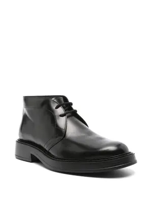 TOD'S Leather Desert Boots - Black
