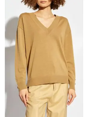 Michael Kors Buttoned Cuffs V-neck Jumper