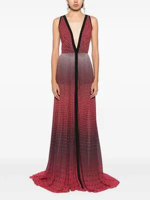 SAIID KOBEISY Polka Dot Gradient Effect Gown