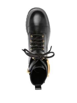 Balmain Buckled Ankle Leather Boots
