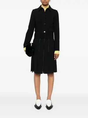 Marni Pleated Chiffon Midi Skirt