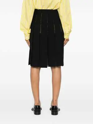 Marni Pleated Chiffon Midi Skirt
