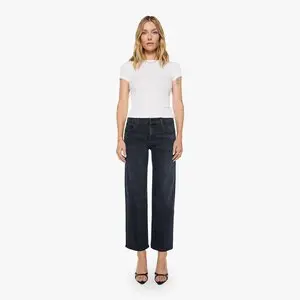 MOTHER The Mid Rise Zip Rambler Ankle Jeans - Black