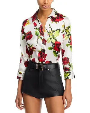 L'Agence Dani Silk Blouse - Romantic Rose