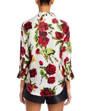 L'Agence Dani Silk Blouse - Romantic Rose