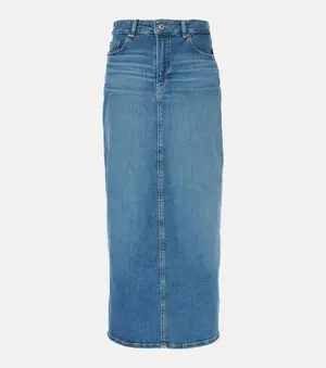 Ag High-rise Denim Midi Skirt
