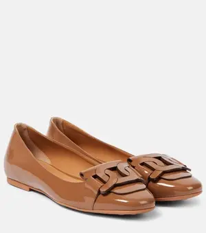 TOD'S Kate Patent Leather Ballerinas - Brown