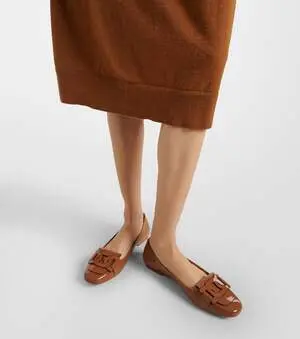 TOD'S Kate Patent Leather Ballerinas - Brown