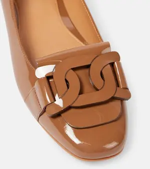 TOD'S Kate Patent Leather Ballerinas - Brown
