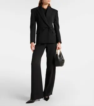 Valentino Garavani Cady Couture Wide-leg Pants - Black