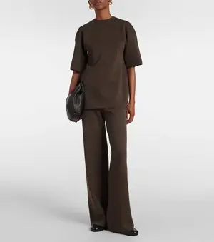 FFORME Dwyn Wool And Cotton-blend T-shirt - Brown