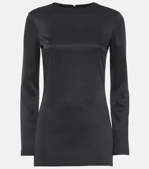 Khaite Vlad Satin Cady Top - Black