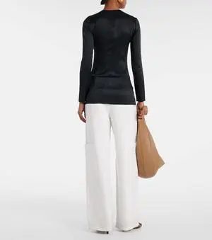 Khaite Vlad Satin Cady Top - Black