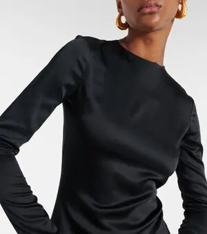 Khaite Vlad Satin Cady Top - Black