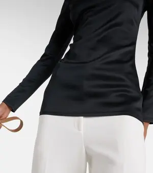 Khaite Vlad Satin Cady Top - Black
