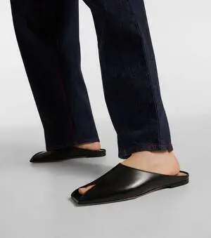 Alaïa Spike Leather Mules - Black