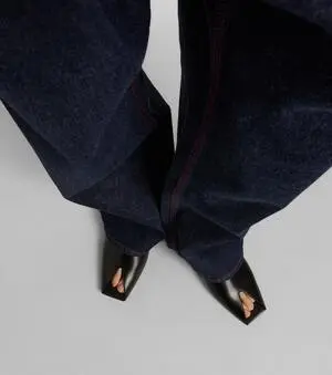 Alaïa Spike Leather Mules - Black