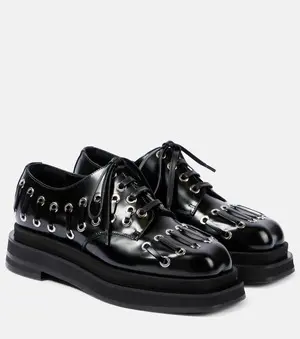 Simone Rocha Heart Toe Leather Platform Brogues