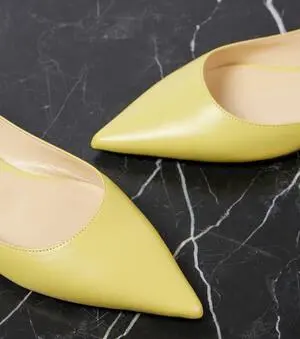 JIMMY CHOO Love Leather Ballet Flats - Yellow
