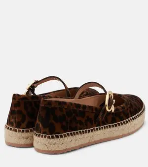 GIANVITO ROSSI Elda Leopard Print Suede Espadrilles