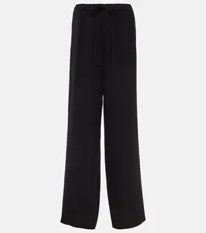 Valentino Garavani Cady Couture High-rise Wide-leg Pants - Black